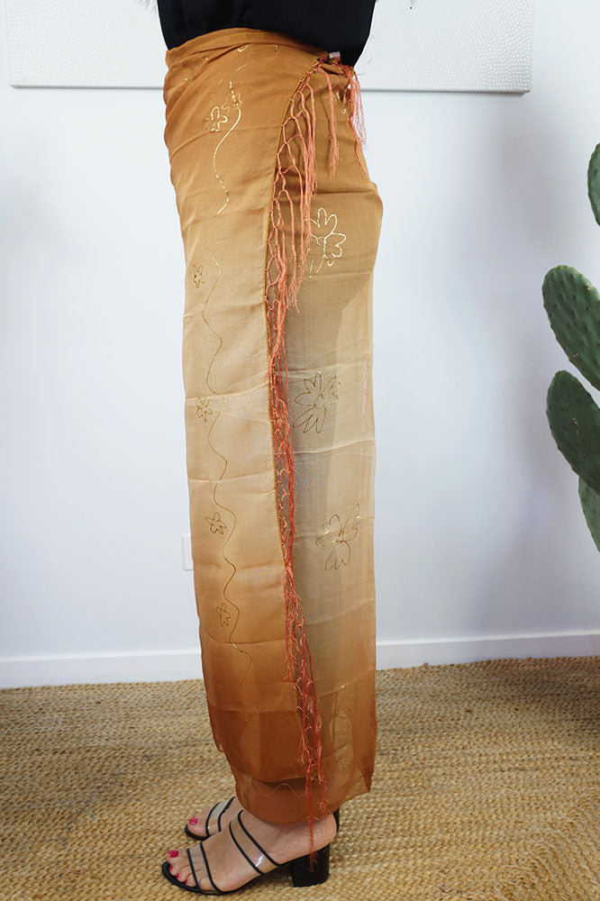 Gold Embossed Polyester Sarong – sundrenchedclothing